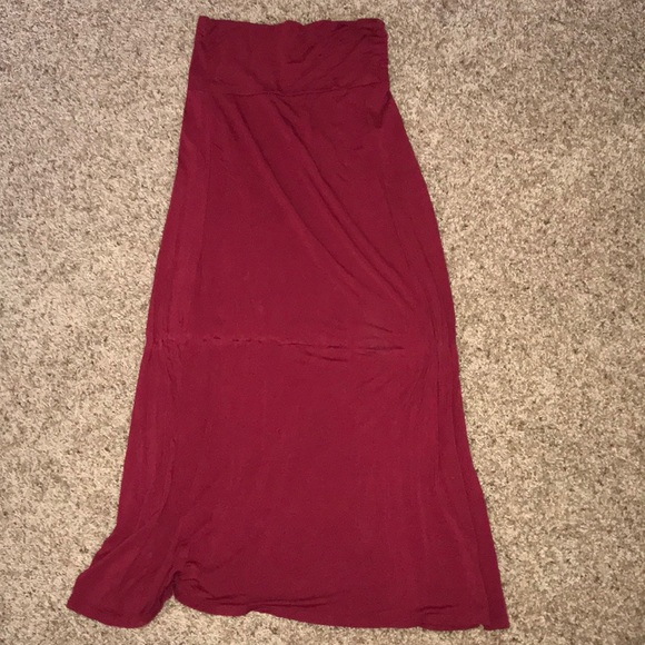 Azules | Skirts | Maroon Maxi Skirt | Poshmark